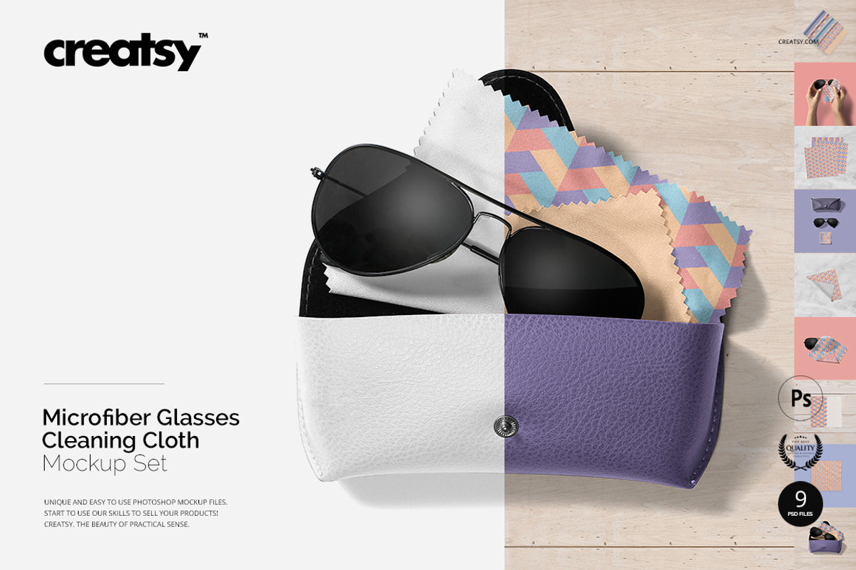 Glasses Cleaning Cloth Mockup, a Product Mockup by creatsy5