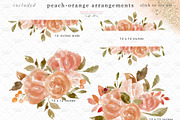 Peach Orange Fall Floral Clipart PNG, an Illustration by Essem Creatives