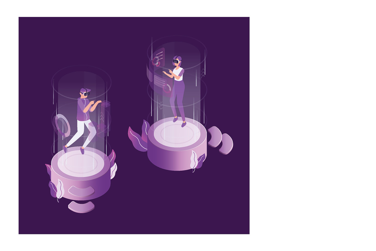 Virtual reality concept banner, a Person Illustration by Good Studio