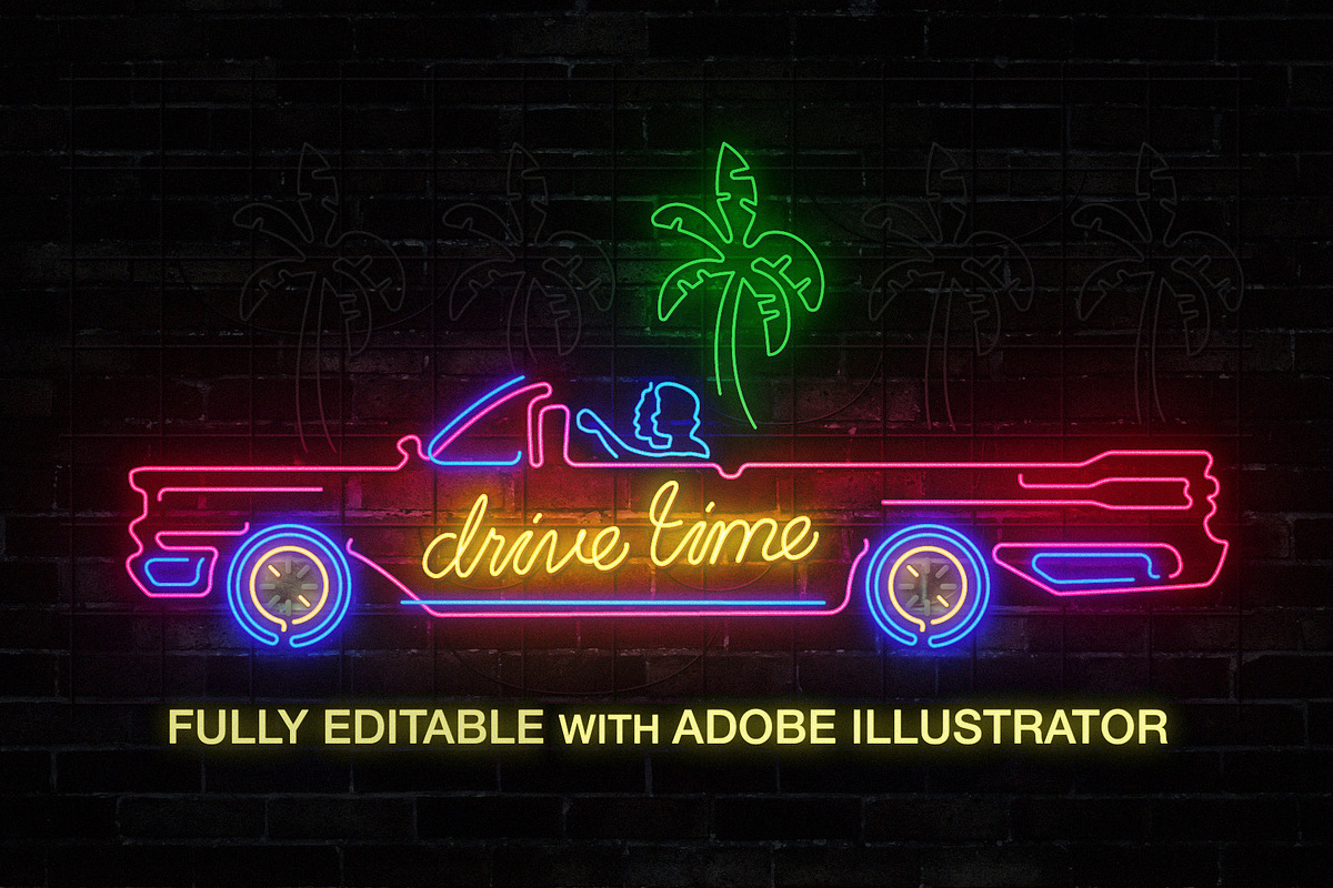 Neon Sign Collection: Volume One, a Texture Illustration by Wingsart Studio