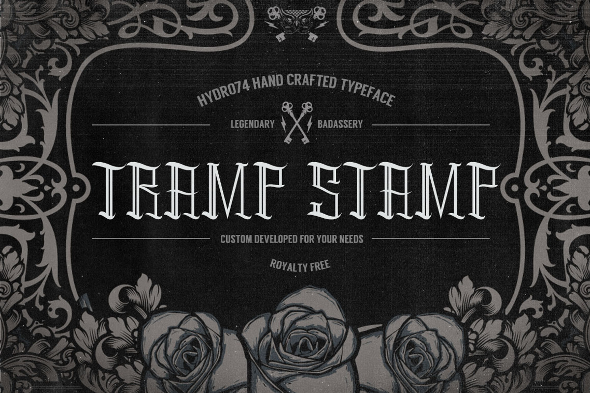 Tramp Stamp, a Font by Hydro74
