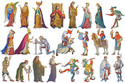 MEDIEVAL CHARACTERS, a Decorative Illustration by AntonPix Studio