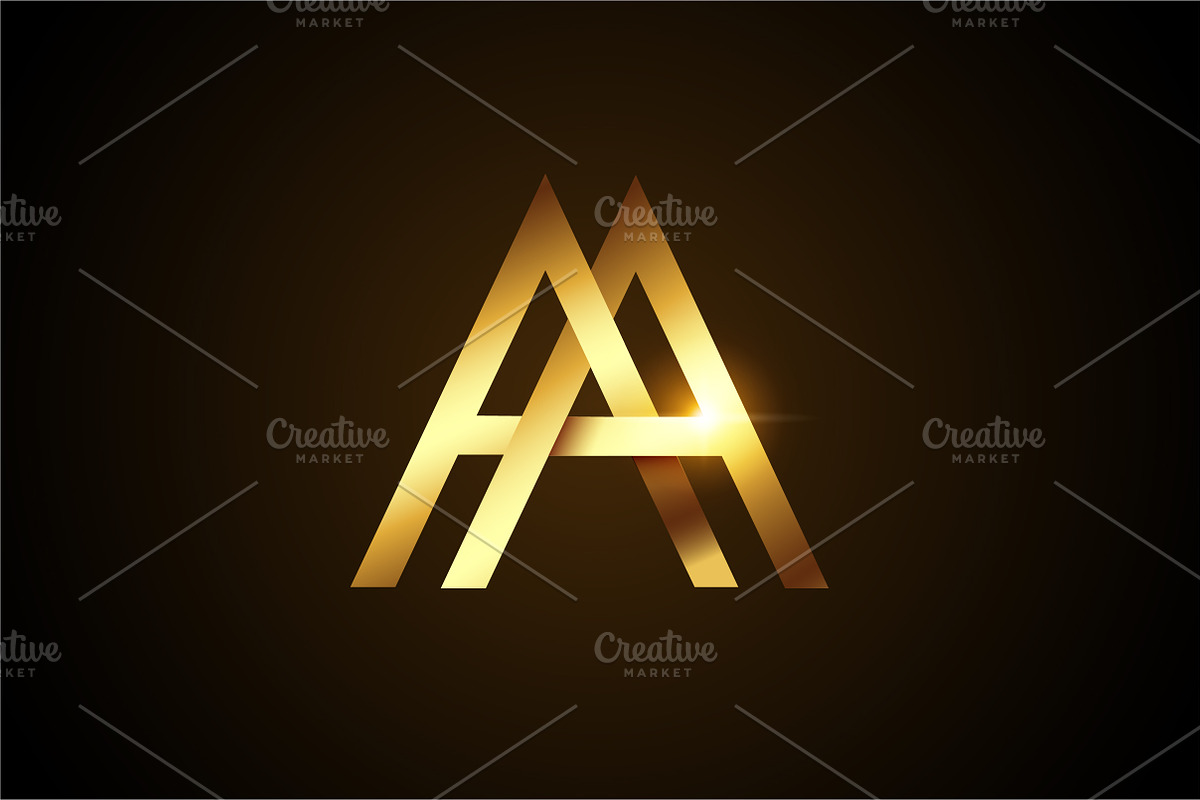 Golden AA Logo, a Branding & Logo Template by Creativa