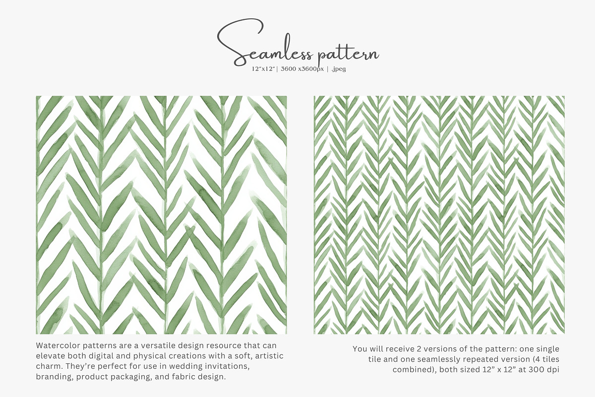 sage green leaf seamless pattern