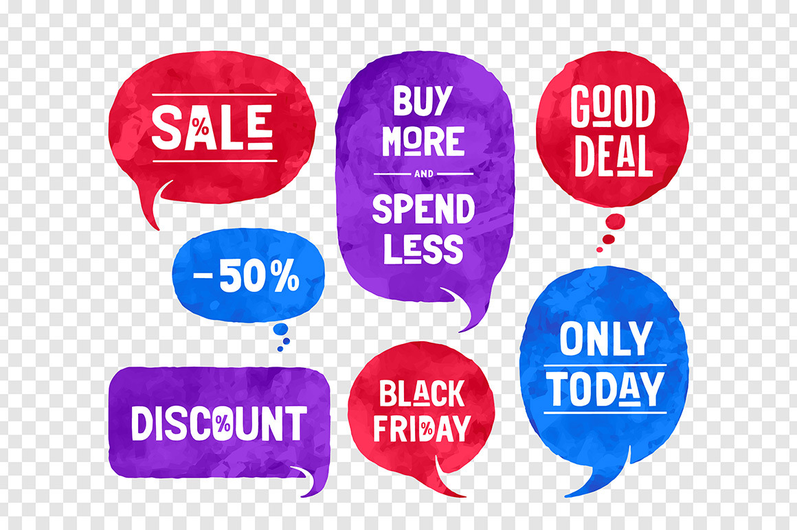 Set of bubbles for Discount themes | Work Illustrations ~ Creative Market