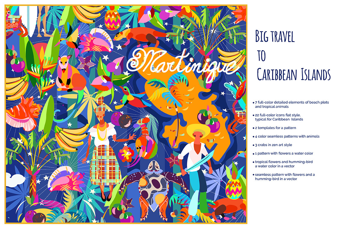 Caribbean island set, an Icon by RAINBOWIRMA