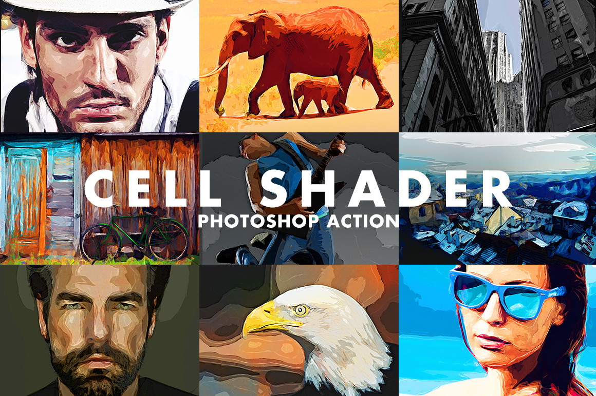 Cell Shader Photoshop Action, an Action Add-On by Sevenstyles