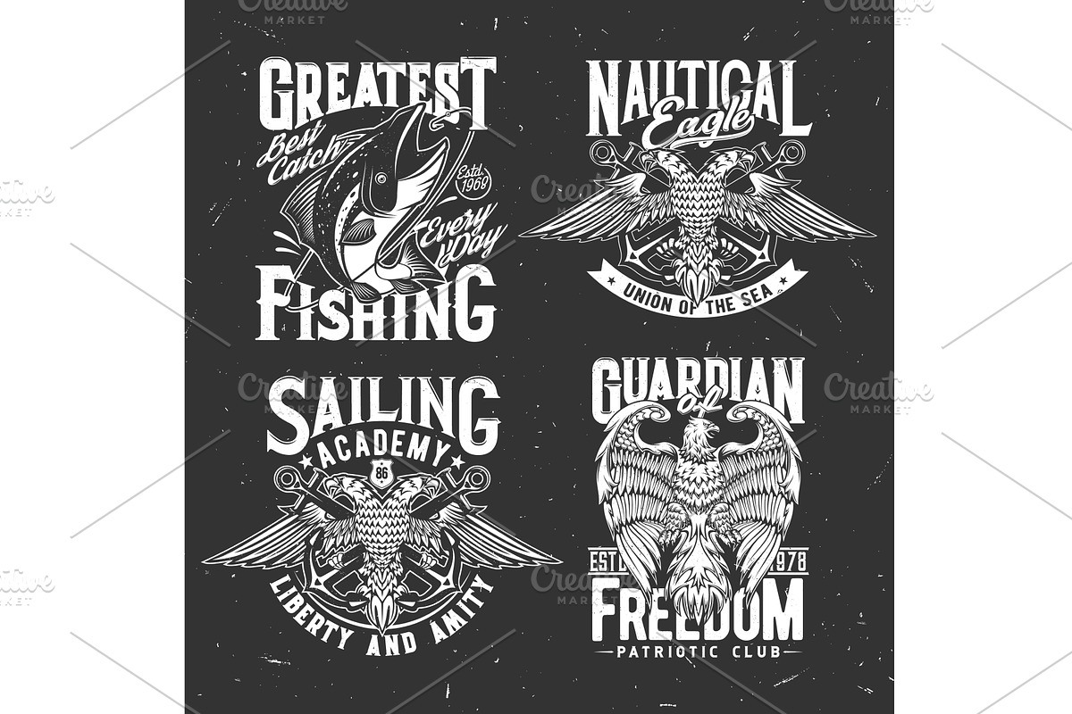Nautical heraldic icons, an Illustration by Vector Tradition | Creative ...