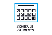 schedule of events thin line icon, sign, symbol, illustation, linear ...