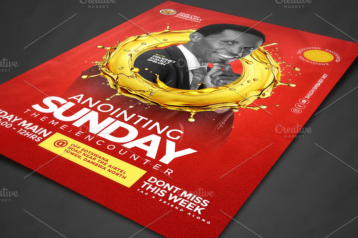Anointing service flyer template