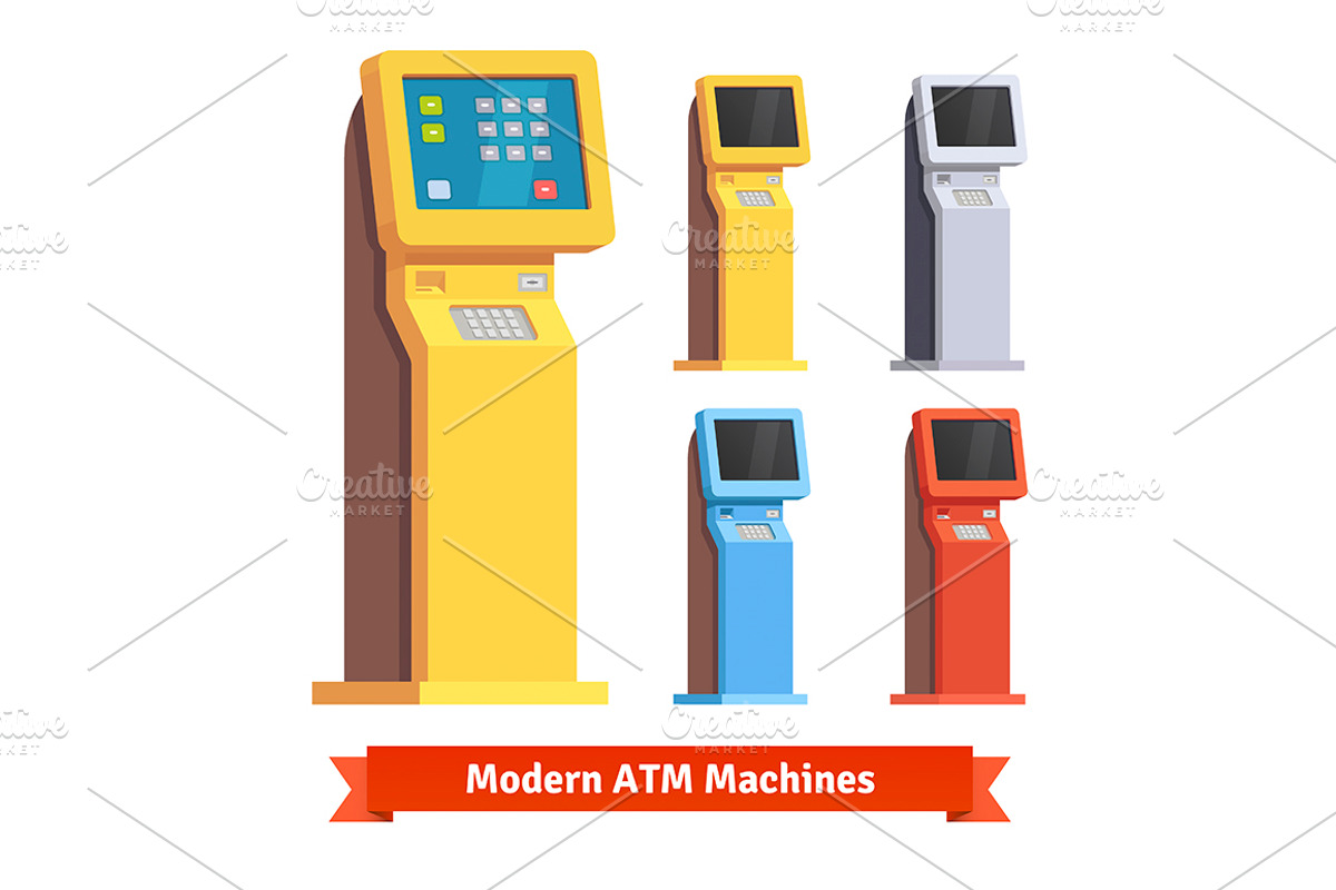 Modern teller ATM machine, a Finance Illustration by Iconicbestiary ...