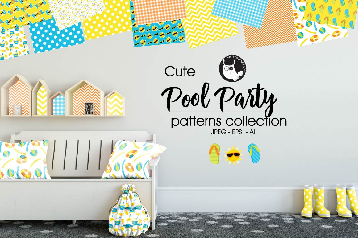 POOL PARTY Pattern collection | Graphic Patterns ~ Creative Market
