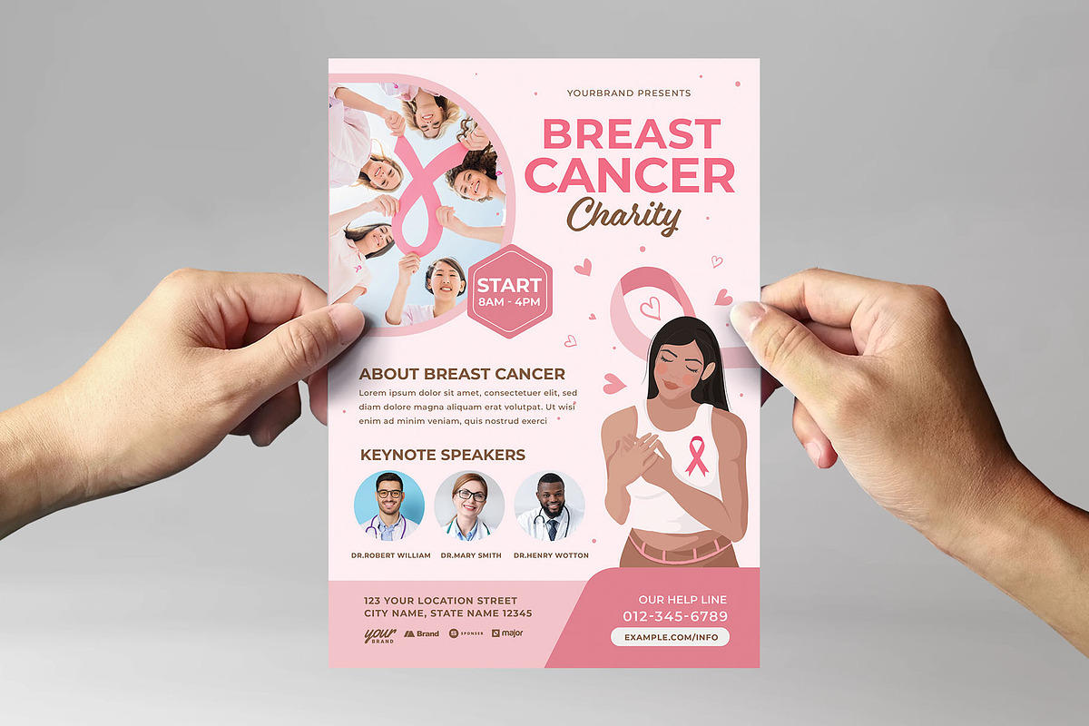 Breast Cancer Charity Flyer Template, a Flyer Template by BrandPacks