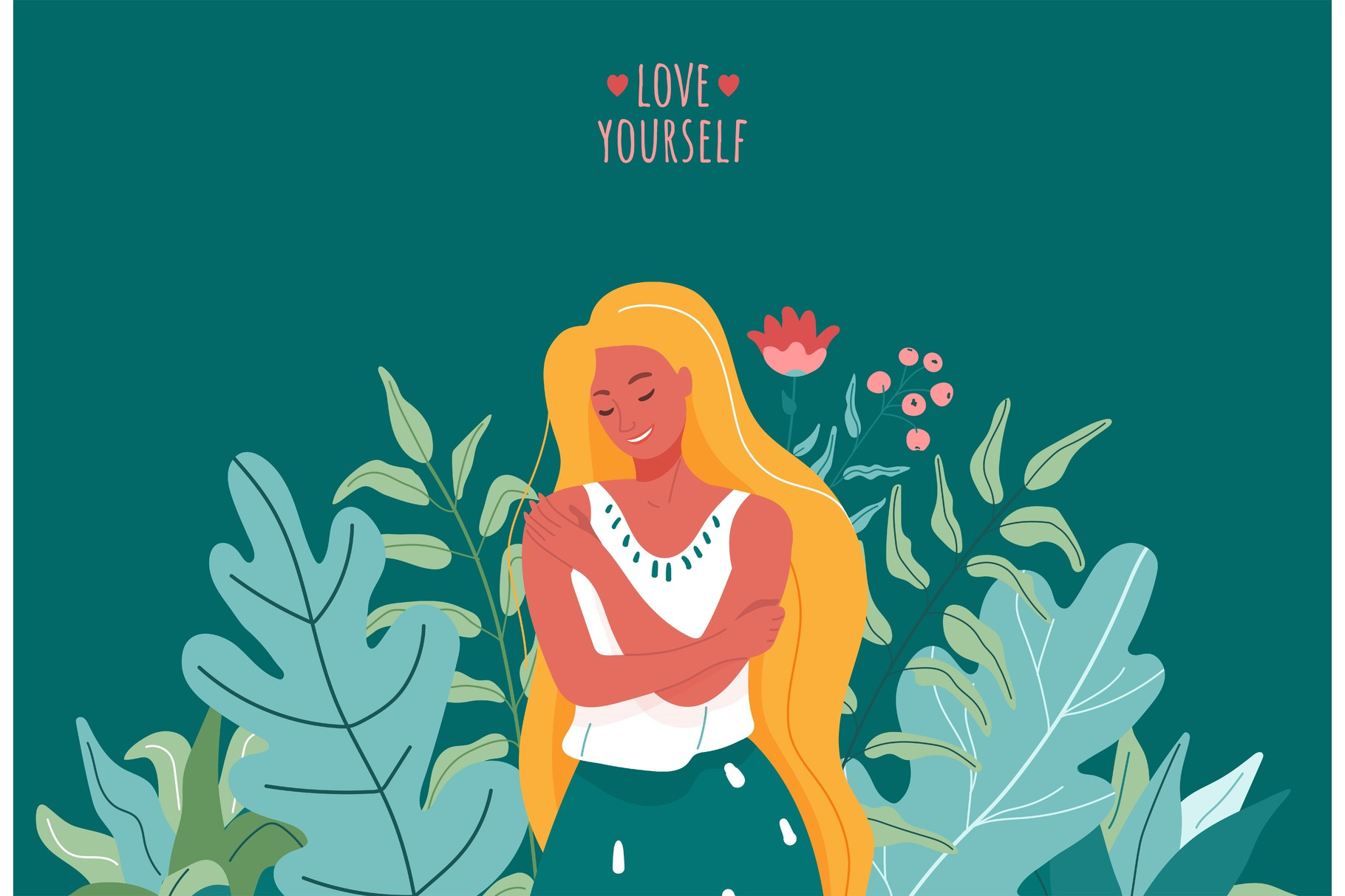 Love yourself vector illustration, a Person Illustration by Zaie