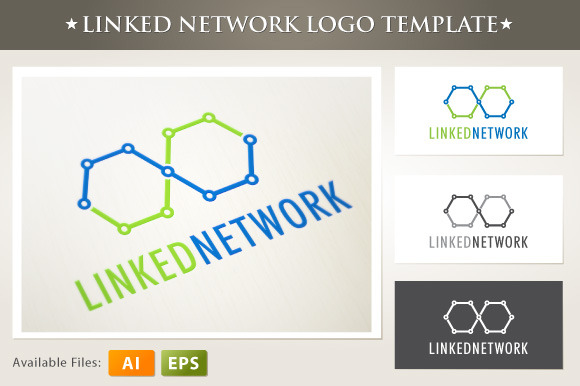 Linked Network Logo Template | Branding & Logo Templates ~ Creative Market