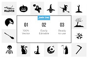 Halloween Spooky Glyph Vector Icons