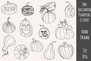 Halloween Pumpkins Clip Art, a Decorative Illustration by Watercolor ...