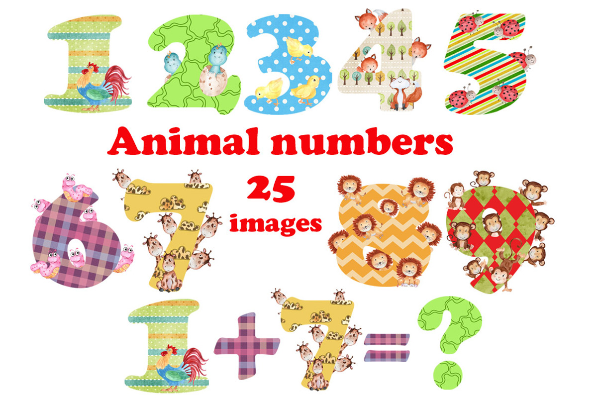 Animal Numbers clipart, an Animal Illustration by vivastarkids