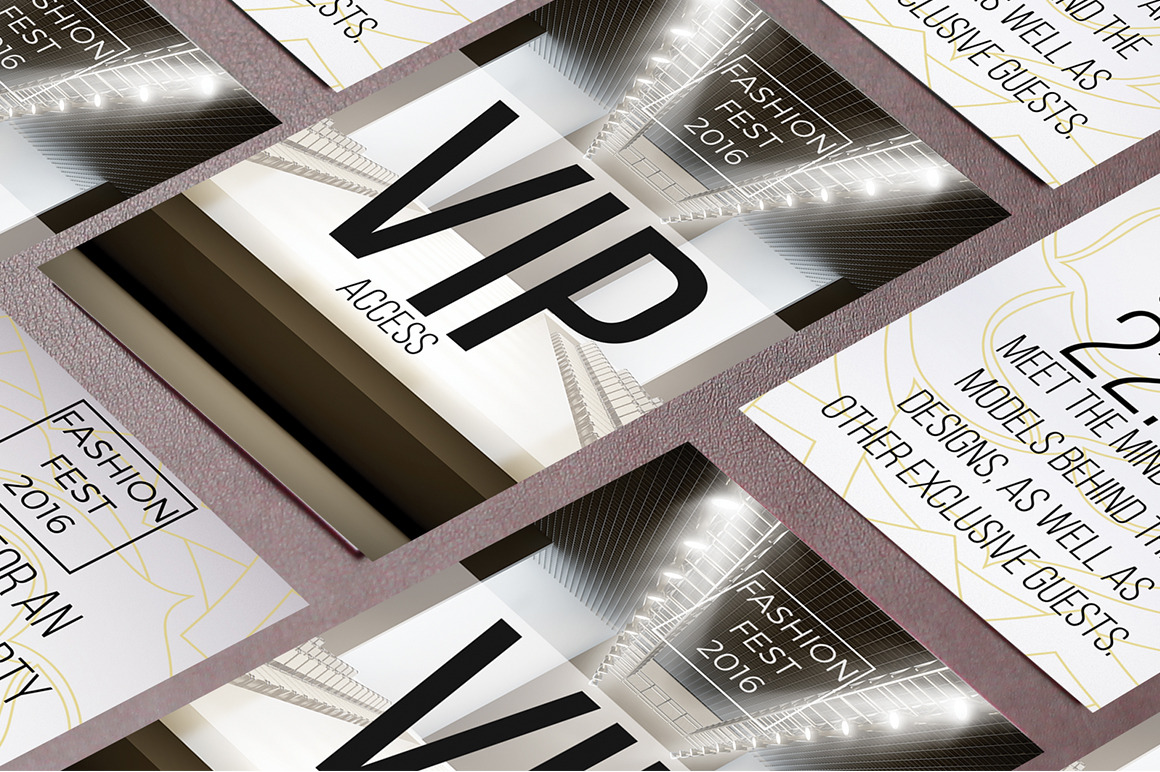 Fashion show VIP pass, a Card Template by Konakchiev