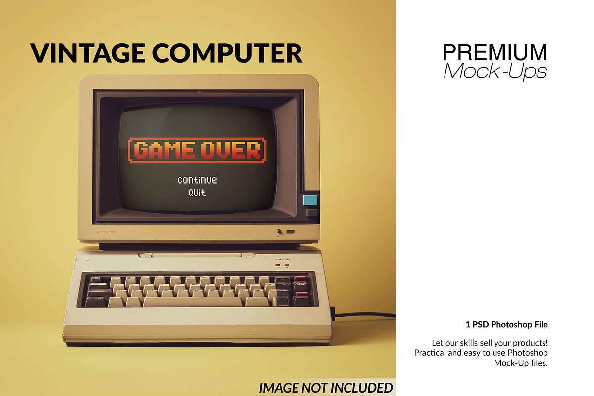 Vintage Computer Mockup, a Mac Mockup by mock-ups