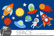 Space Clip Art Set, an Illustration by Nagore Rodriguez Design
