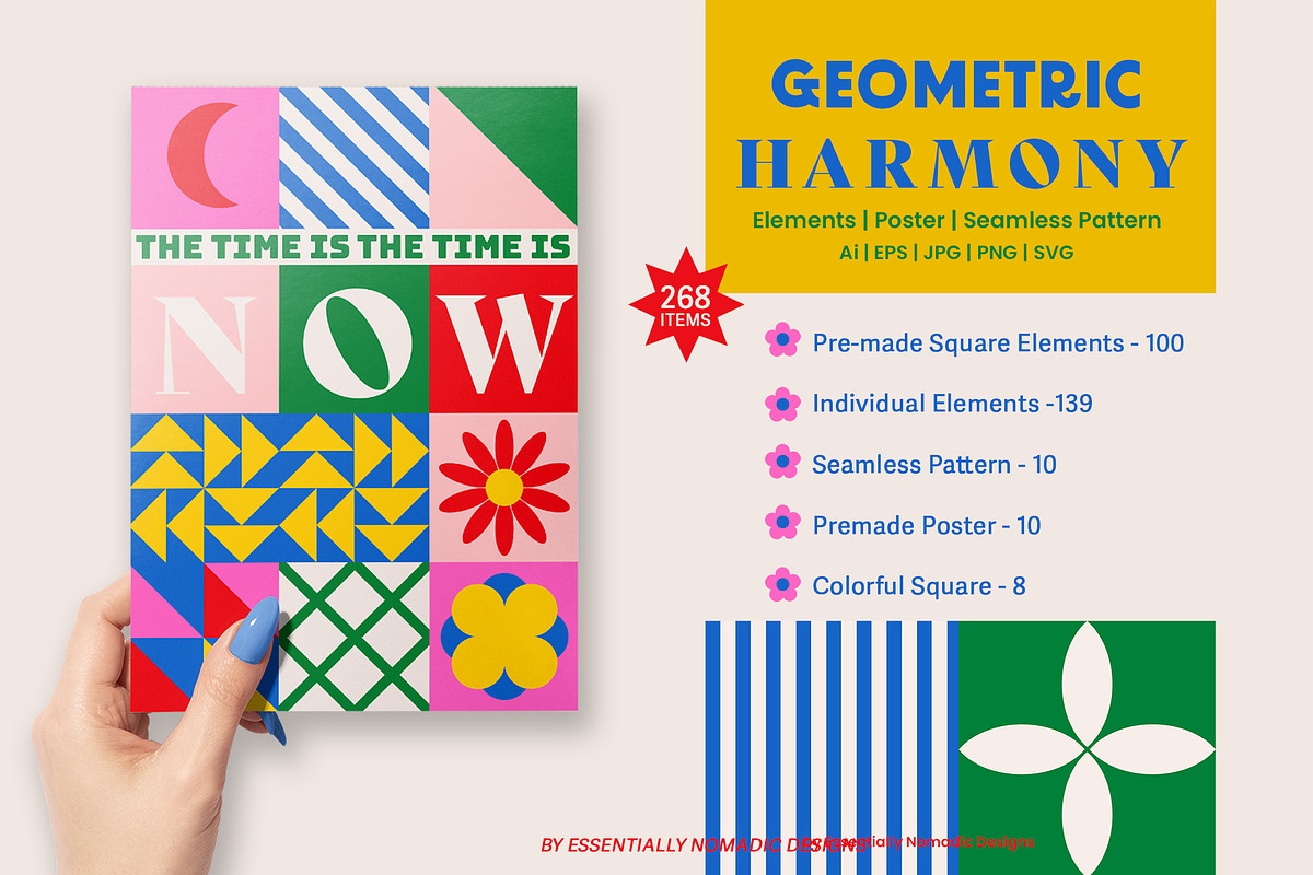 Bright Geometric Pattern & Shapes, an Object Graphic by Essentially Nomadic