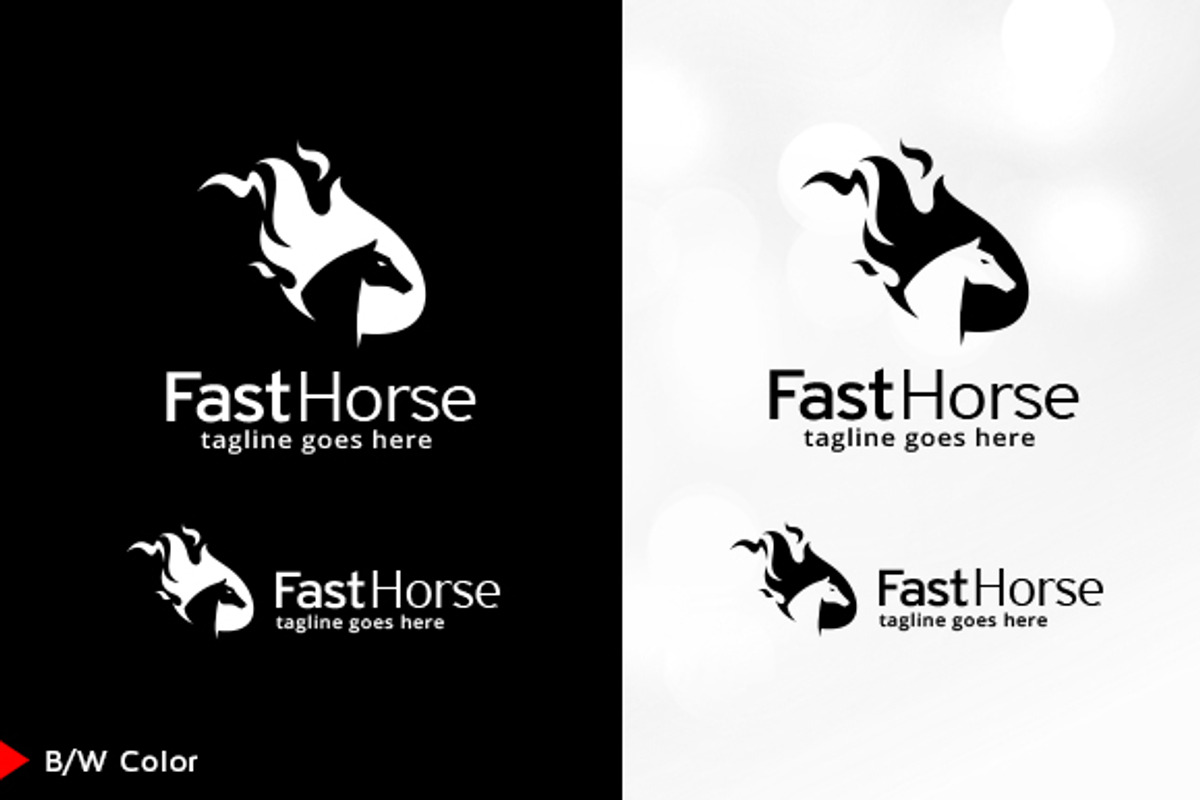 Fast Horse Logo Template, a Branding & Logo Template by gunaonedesign