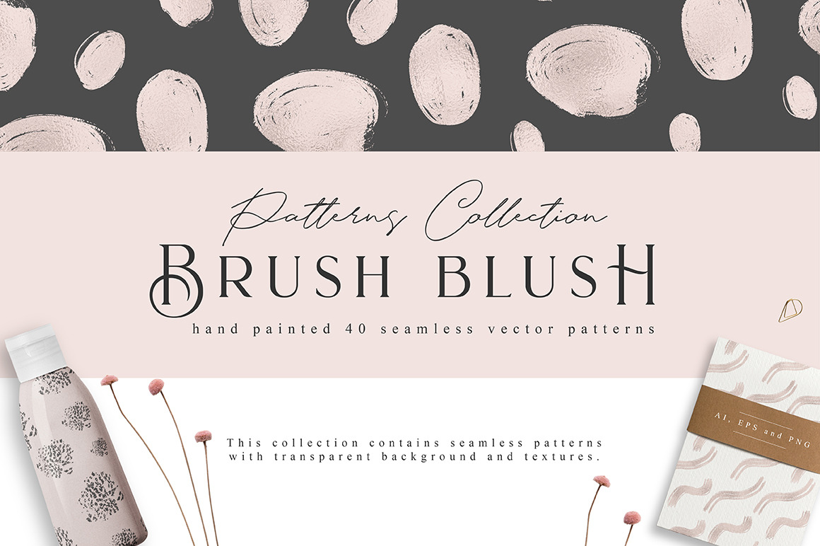 Brush Blush Patterns, a Pattern Graphic by Julia Dreams