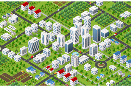 Linear urban landscape, an Illustration by AlexZeL