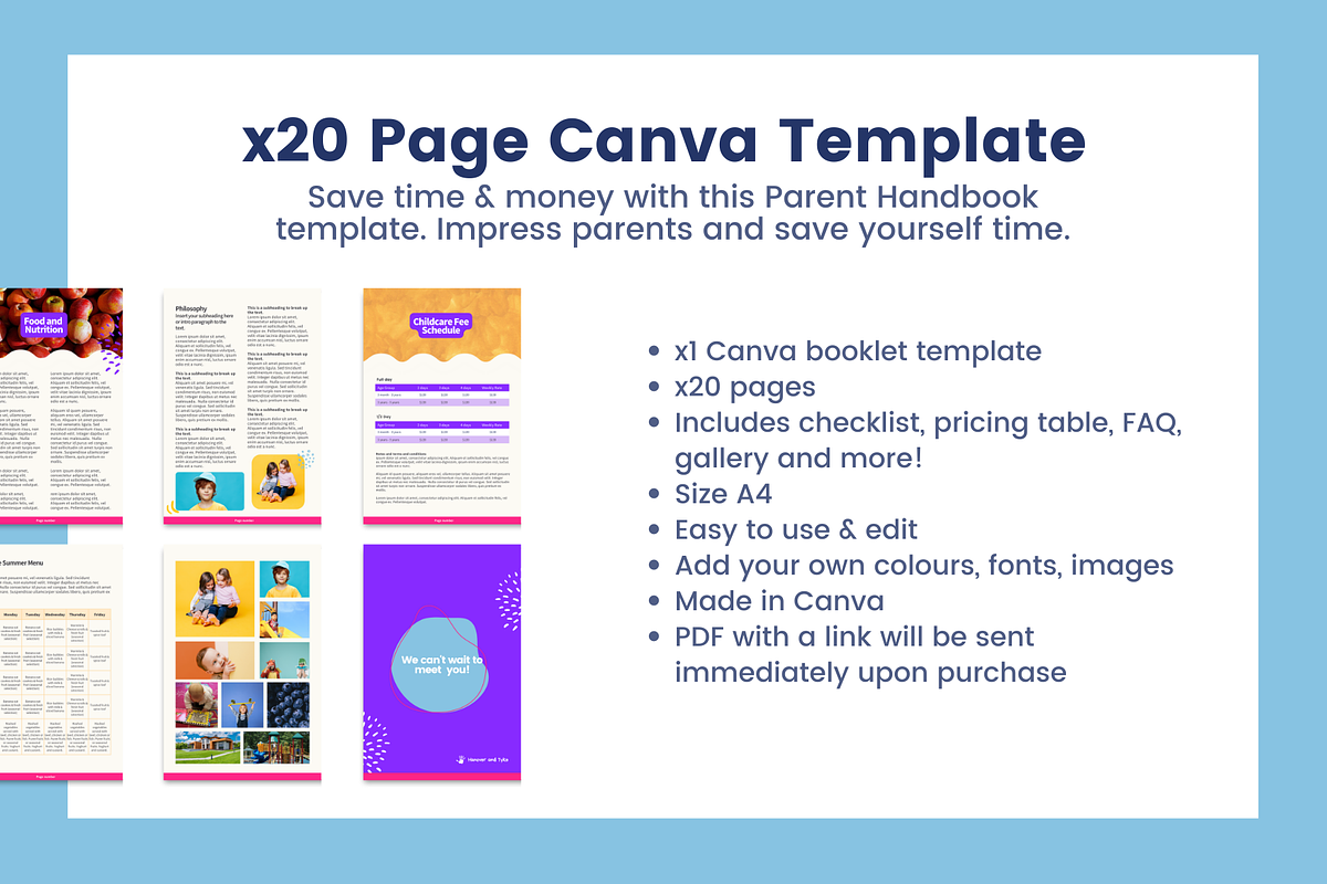 Parent Handbook Daycare Centre Canva, a Templates & Theme by Simply ...