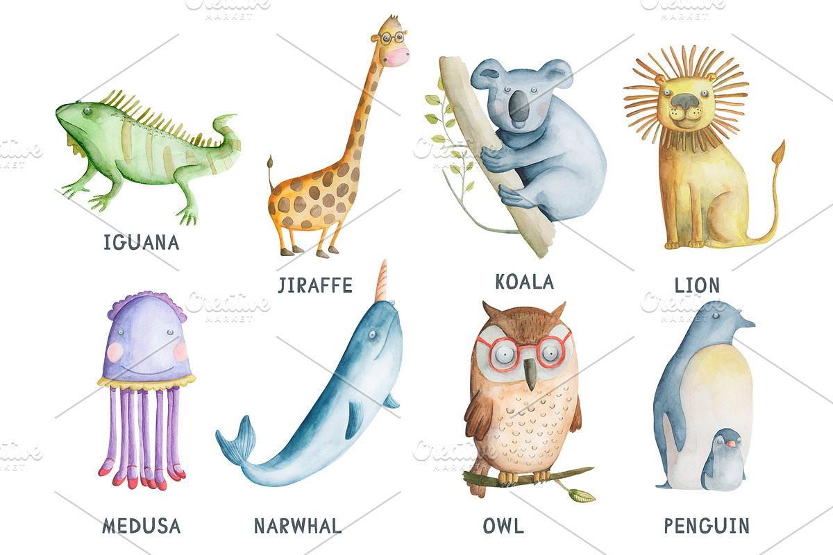 Watercolor Alphabet poster