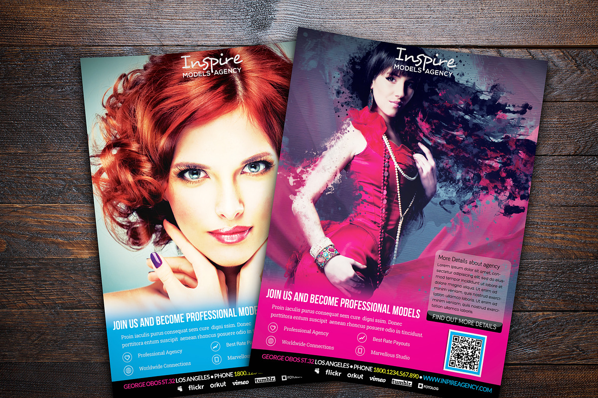 Models Agency Flyer, a Flyer Template by Design Addict