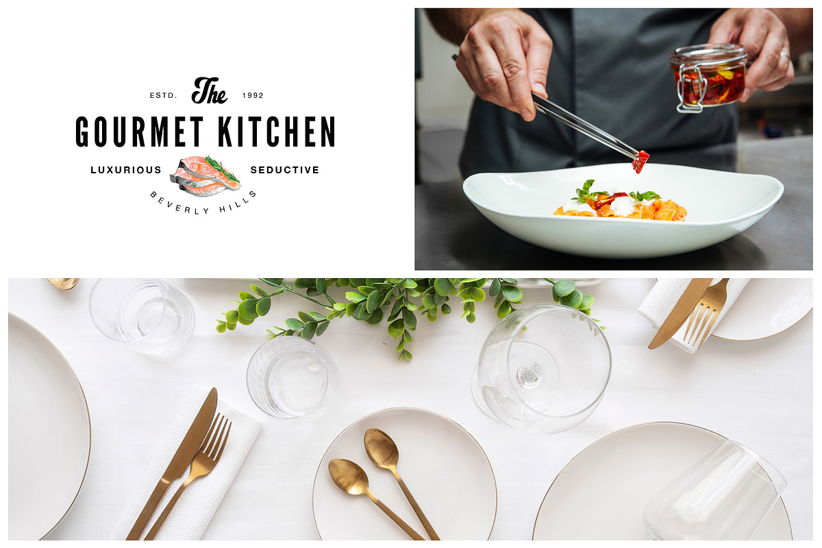12 Food Industry Logos Hand Painted