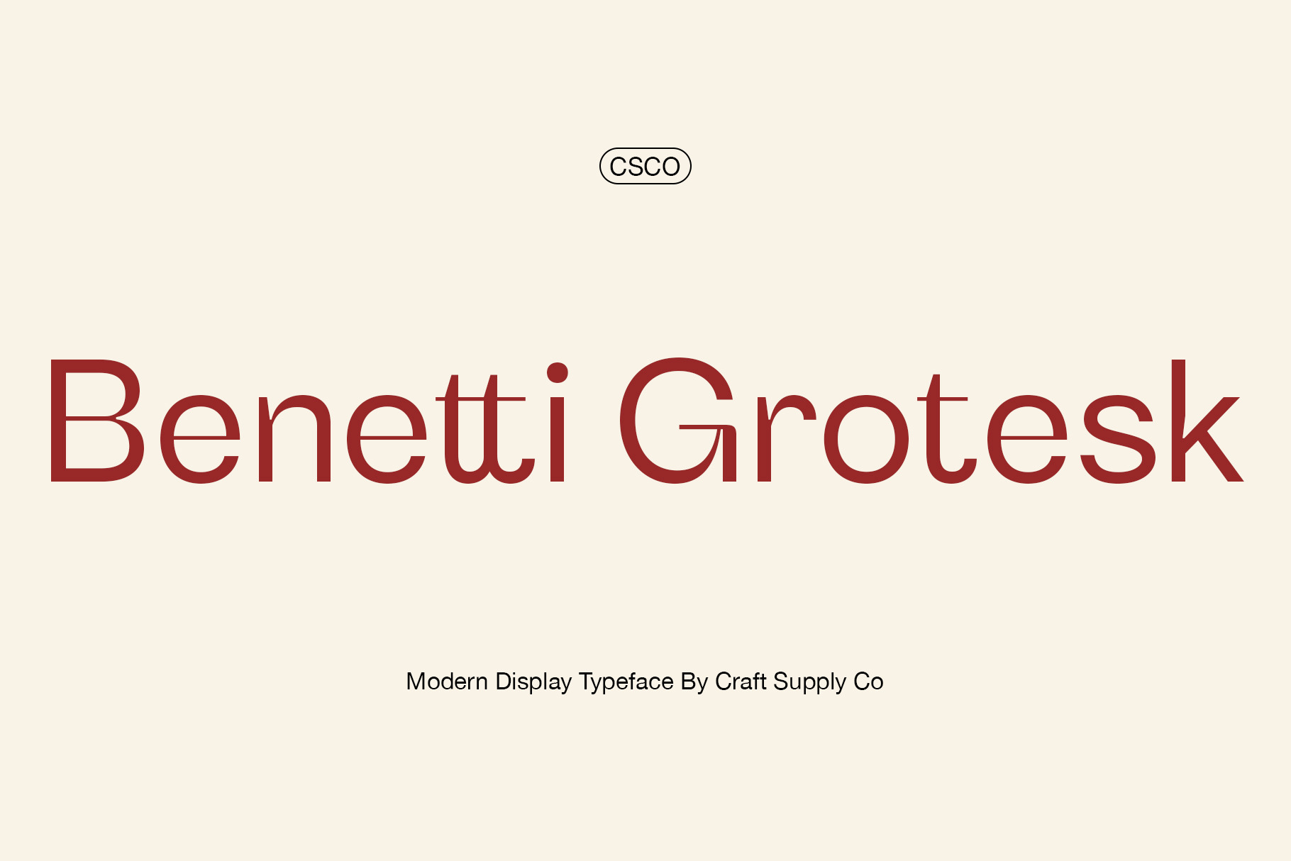 Benetti Grotesk, a Sans Serif Font by Craft Supply Co.