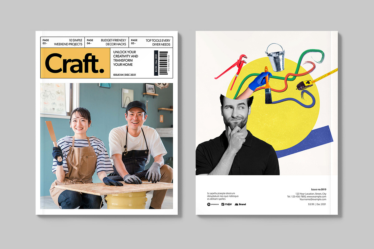 DIY Craft Magazine Template, a Magazine Template by BrandPacks