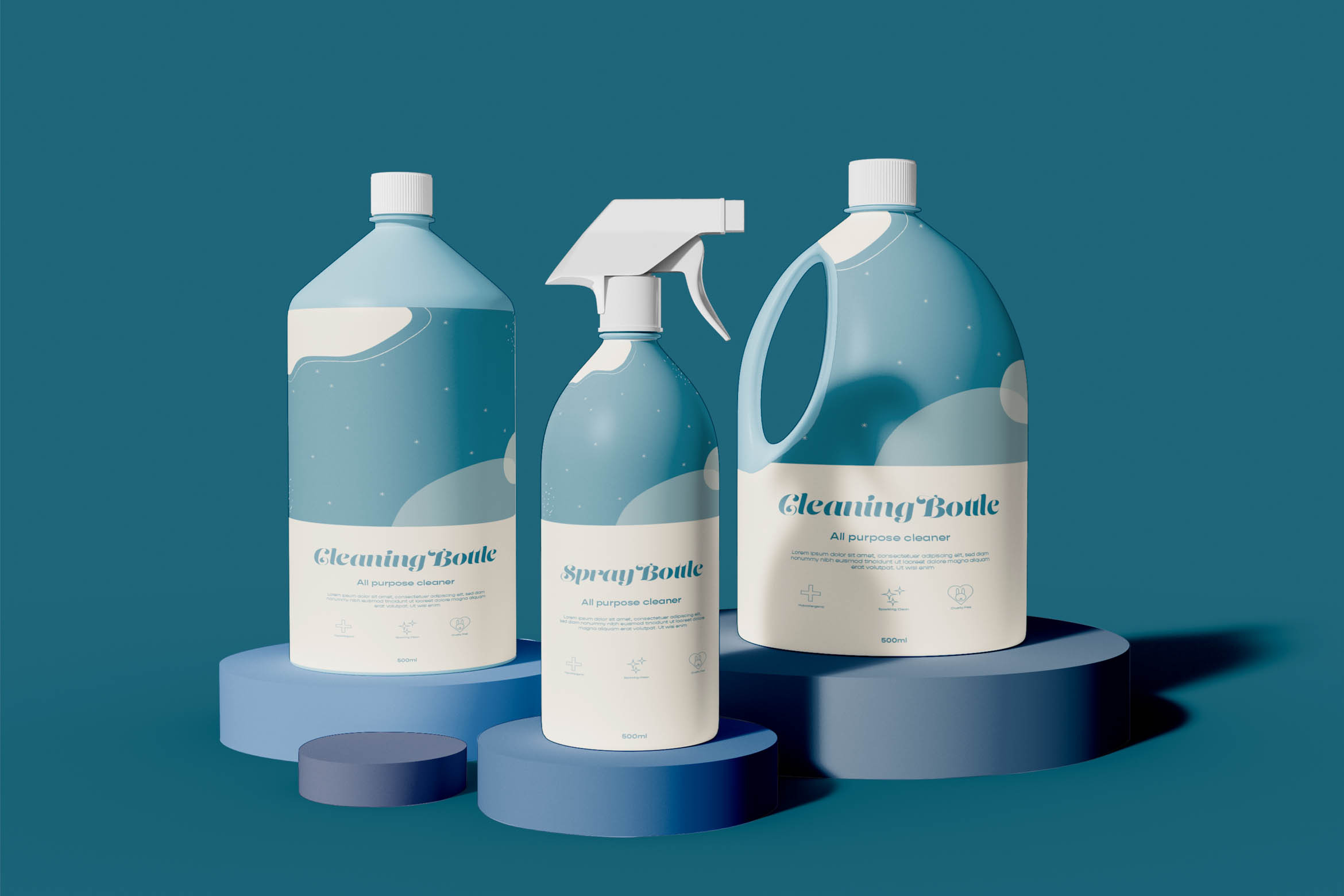 Cleaning Products Mockup, a Cups & Container Mockup by Mego-studio