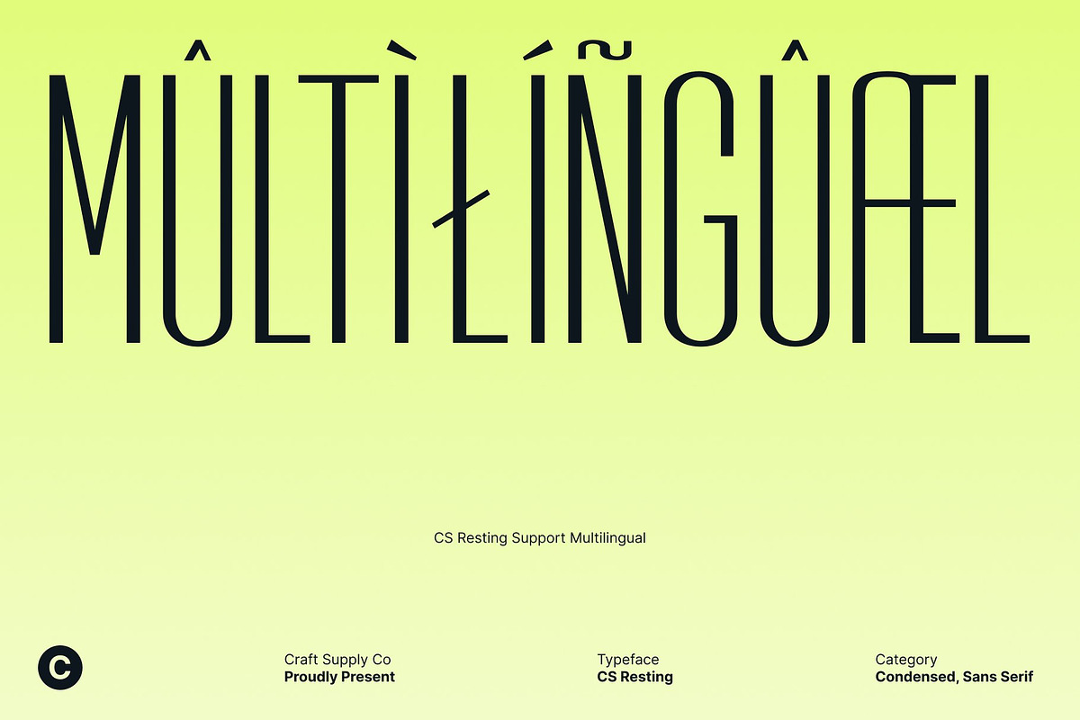 CS Resting – Modern Condensed Font, a Sans Serif Font by Craft Supply Co.