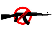 Gun control warning sign, an Object Graphic by Getmilitaryphotos