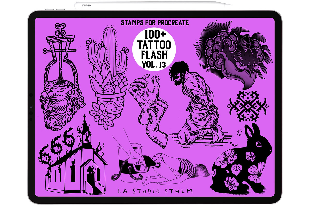 Tattoo Flash Vol. 13 - Stamp Set, a Brush Add-On by LA Studio Sthlm