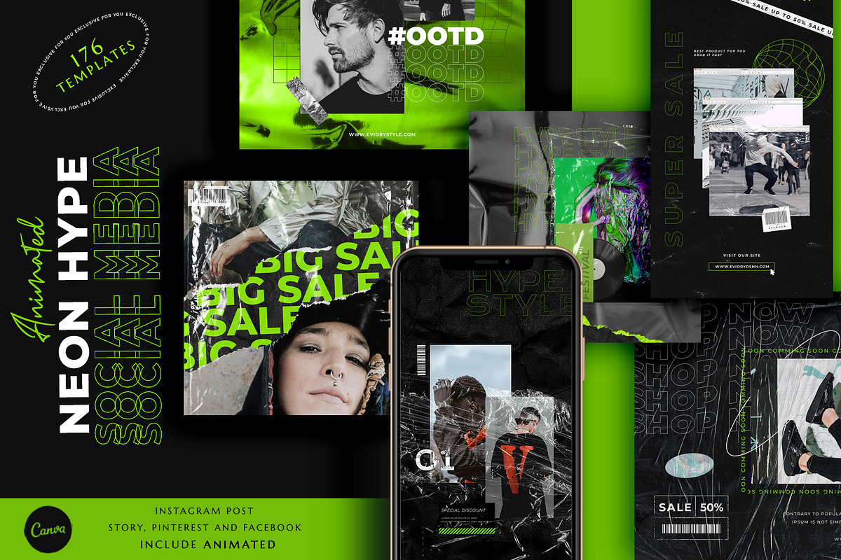 CANVA Bundle Social Media Pack, a Social Media Template by Eviory