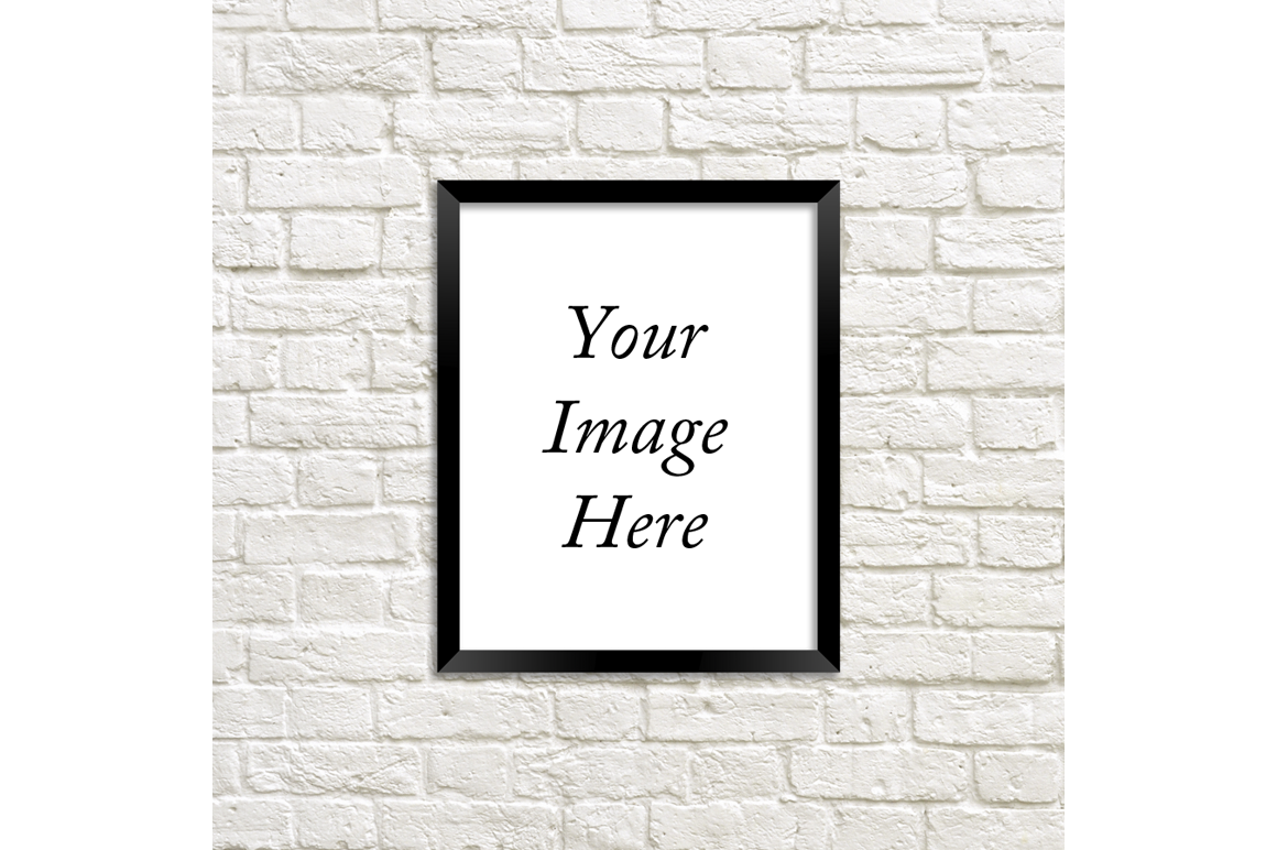 Black Frame Photo Mockup Brick, a Print Template by Brooke Busby