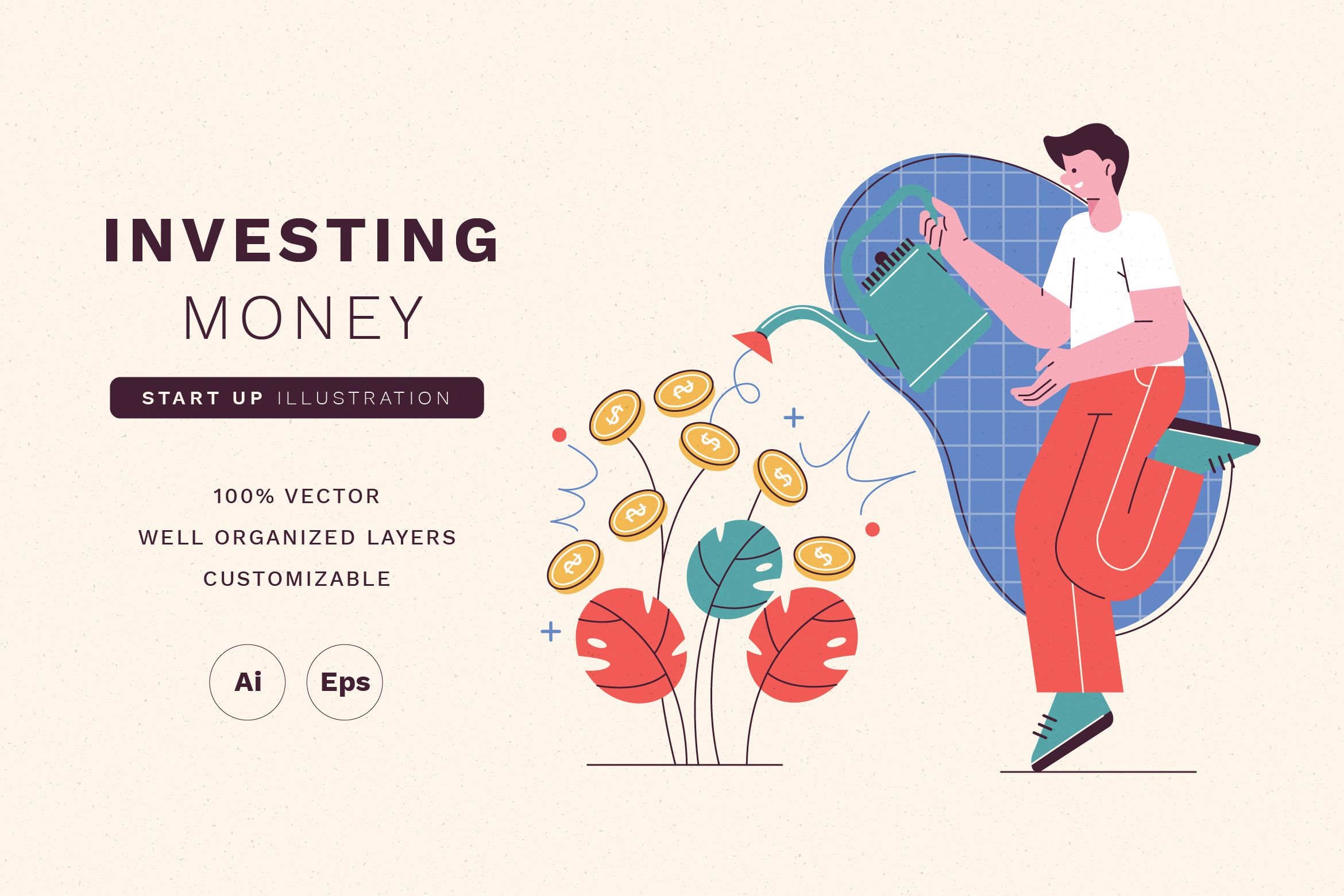 Investing Money Illustration | Work Illustrations ~ Creative Market