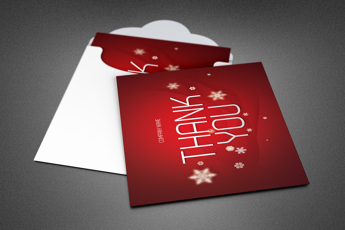 Christmas Thank You Card Template, a Card Template by loswl