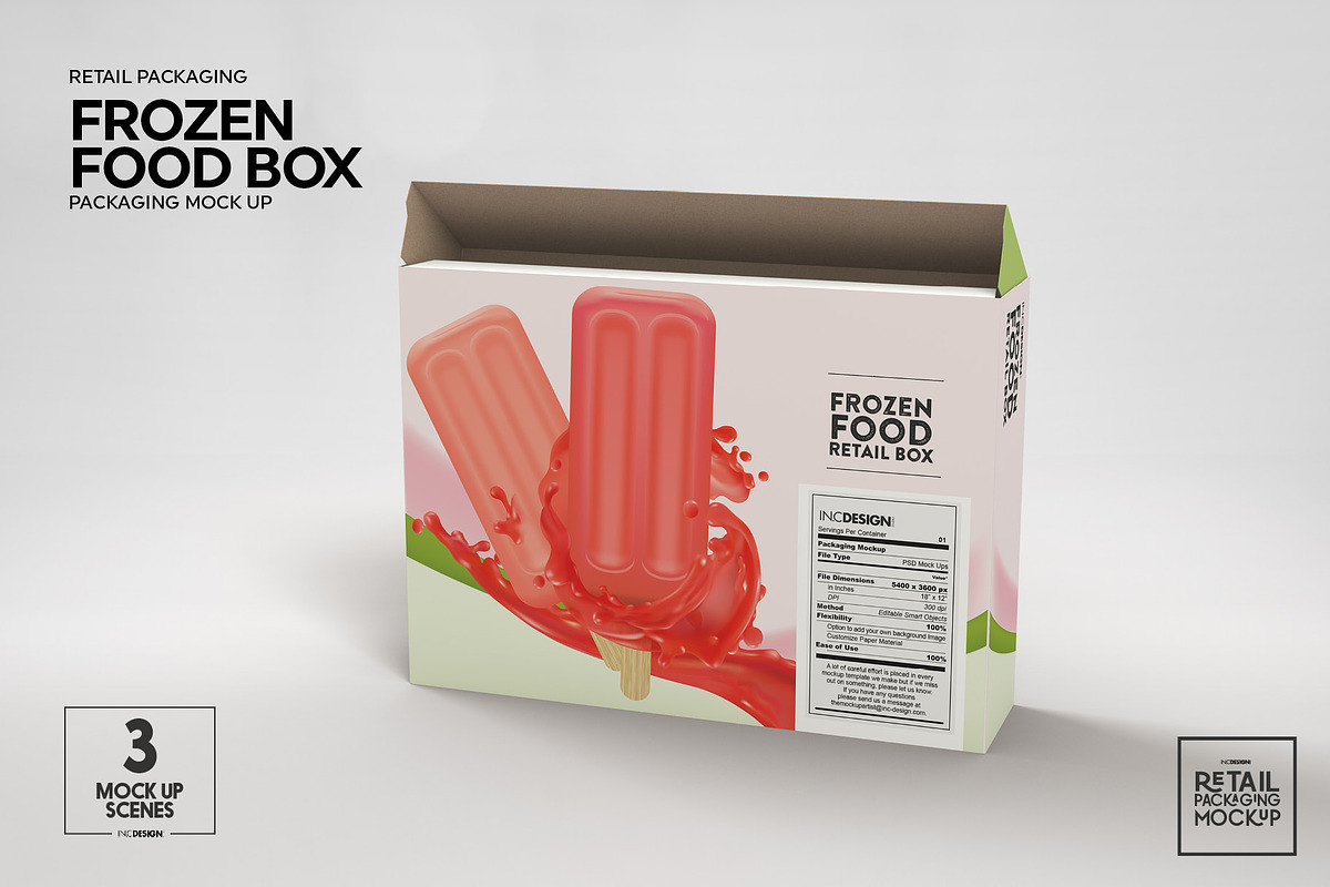 Retail Frozen Food Packaging Mockup, a Packaging Mockup by INCDesign