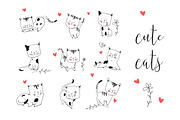 Cute cat set, an Animal Illustration by Natalia Skripko