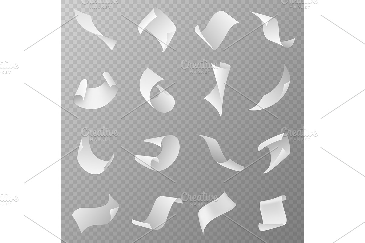 Flying papers. Blank white paper, a Work Illustration by YummyBuum