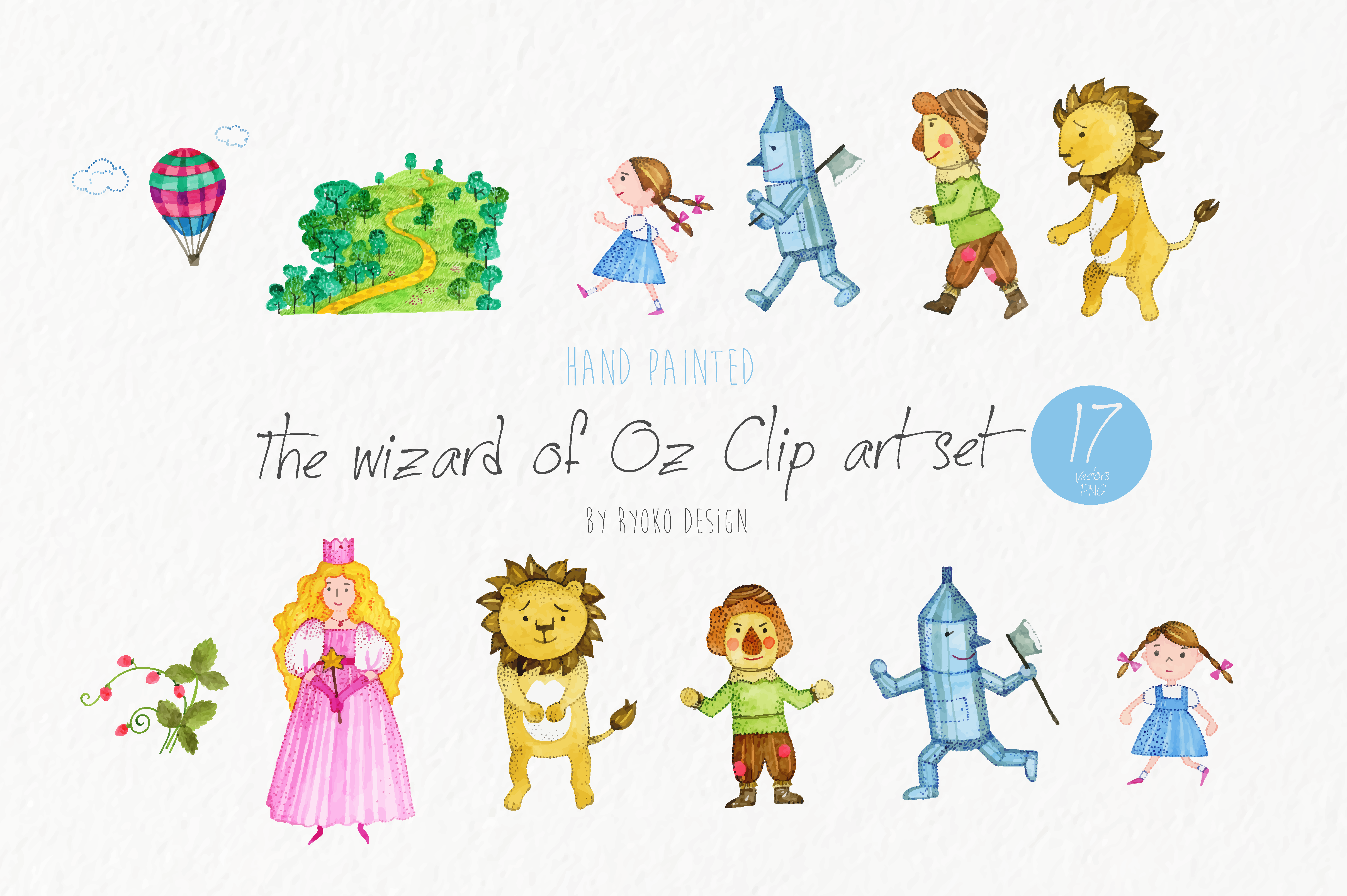 The wizard of Oz watercolor graphic, an Illustration by Eomoiart