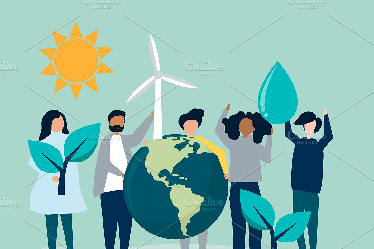 People with environment concept, a Background Graphic by rawpixel