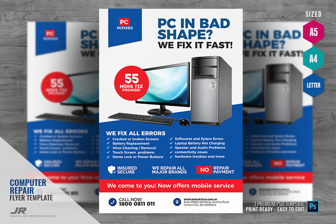 Computer Repair and Servicing Flyer | Flyer Templates ~ Creative Market