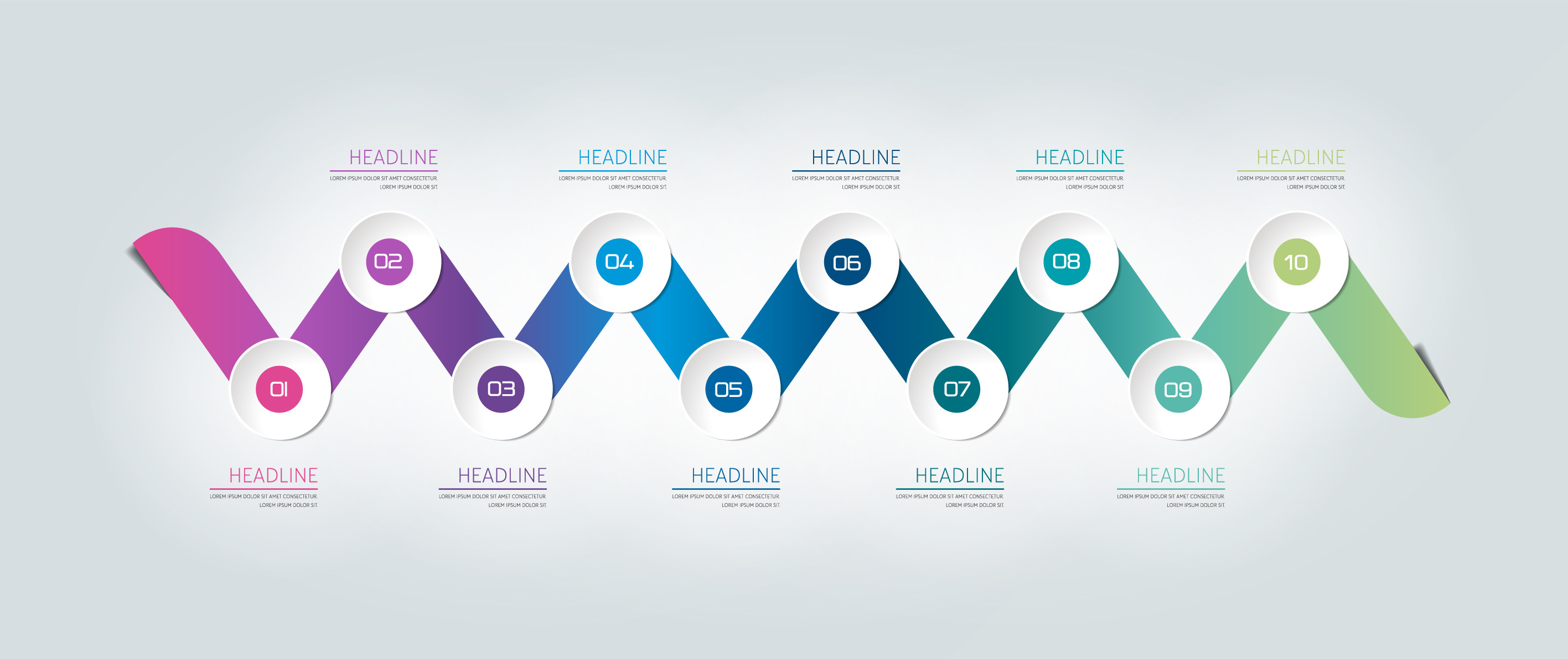 Infographic timeline report | Work Illustrations ~ Creative Market